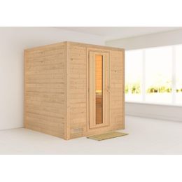 Karibu Sauna "Menja", ohne Ofen, (ohne Ofen), beige, Saunen, ohne Ofen