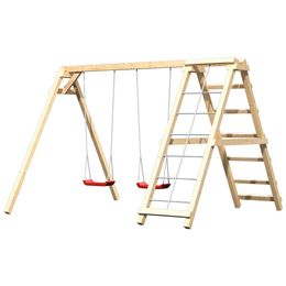 Konifera Kinder Doppelschaukel "Felix", beige, Holzwerkstoff, B:308cm H:213cm T:264cm, Schaukeln, BxTxH: 308x264x213 cm