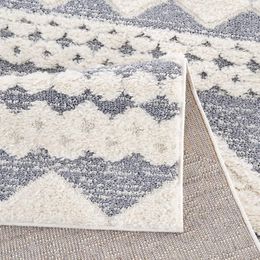 Hochflor-Teppich Carpet City, B:160cm H:20mm L:230cm, grau, Polypropylen, Teppiche, "Focus 3005", L&auml;ufer, Boho, Hochtief-Muster/ 3D-Effekt, f&uuml;r