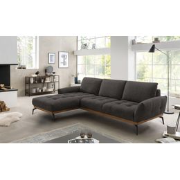 Ecksofa, B:264cm H:87cm T:171cm, braun, exxpo - SOFA FASHION, Wohnzimmer, Sofas, "NICEA, erstklassiger Komfort, tolle Details, Holzsockel in eiche