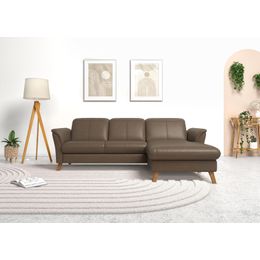 Sit & More Ecksofa SIT & MORE, B:245cm H:91cm T:178cm, braun, 100% Polyester, Wohnzimmer, Sofas, "Romero L-Form", wahlweise mit oder ohne Relax-Funktion,