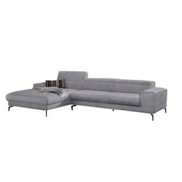 Ecksofa W.Schillig, B:343cm H:70cm T:193cm, grau, Chenille-Flachgewebe R66 (85% Polyester, 15% Nylon), Wohnzimmer, Sofas, "piedroo, Designsofa mit