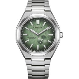 Citizen Herren Automatikuhr "Super Titanium Zenshin 60", silber, Armbanduhren, Armbanduhr, Herren, Mechanische Uhr, Titan, analog, dezentrale Sekunde