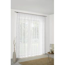 Gardine WIRTH, B:400cm H:150cm, wei&szlig;, Polyester, Wohnzimmer, Gardinen, "Anita", Fertig-Store mit FB 1:3 nach Ma&szlig;