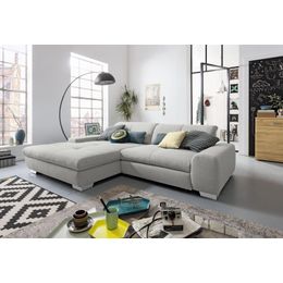 Ecksofa, B:276cm H:89cm T:198cm, grau, SET ONE BY Musterring, 100% Polyester, Wohnzimmer, Sofas, "SO 1200 inkl. Sitztiefen- & R&uuml;ckenverstellung f&uuml;r