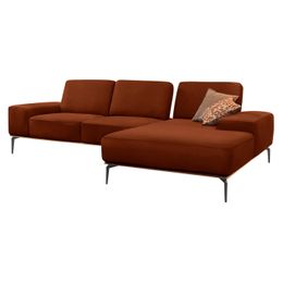 Ecksofa W.Schillig, B:299cm H:88cm T:178cm, orange, Longlife Xtra-Leder Z73: Naturwalkleder der Luxusklasse aus den erlesensten Rohh&auml;uten. Hautst&auml;rke