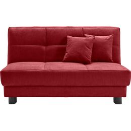 ell+ell Schlafsofa ELL + ELL, B:160cm H:90cm T:100cm, rot, 100% Polyester, Jugendzimmer, Sofas, "Tilda", Breite 160 cm, inkl. 2 Zierkissen