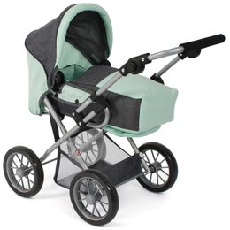 Bayer Chic 2000 CHIC2000 Jungen Kombi-Puppenwagen "Leni", grün, Kunststoff, Metall, Stoff, B:37cm H:68cm T:64cm, Puppenwagen, mit herausnehmbarer Tragetasche