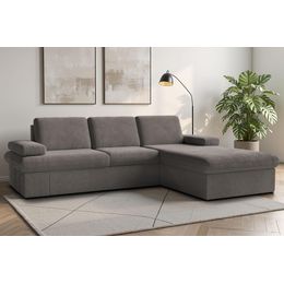Sit & More Ecksofa SIT & MORE, B:247cm H:82cm T:171cm, braun, 100% Polyester, Sofas, "Moreno L-Form, B: 247 cm", mit Armteilverstellung, optional Bettfunktion