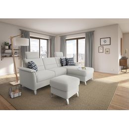 Sit & More Ecksofa SIT & MORE, B:244cm H:89cm T:163cm, silber, 100% Polyester, Wohnzimmer, Sofas, "Palmera L-Form, B: 244 cm", optional Bettfunktion &