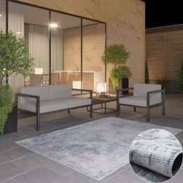Teppich OTTO HOME, B:160cm H:10mm L:230cm, grau, Polyester, Wohnzimmer, Teppiche, "M&uuml;lenen", Kurzflor, modernes Design, waschbar, In- und Outdoor