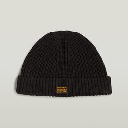 G-Star Raw G-STAR Herren Strickmütze "Originals Fisherman Beanie", schwarz, Strick, Viskosemischung, Mützen, mit Label