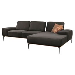 Ecksofa W.Schillig, B:299cm H:88cm T:178cm, grau, Longlife Xtra-Leder Z73: Naturwalkleder der Luxusklasse aus den erlesensten Rohh&auml;uten. Hautst&auml;rke