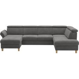 Home Affaire Wohnlandschaft OTTO HOME, B:321cm H:84cm T:193cm, grau, 90% Polyester, 10% Polyamid, Sofas, "Glendale, U-Form", inkl. Kopfteilverstellung, wahlweise