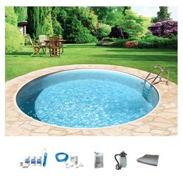 Rundpool MY POOL BWT, H:120cm &Oslash;:350cm, beige, Schwimmbecken, "mit sandfarbener Folie f&uuml;r den Karibik Look", H&ouml;he: 120 cm, inkl. Zubeh&ouml;r, in versch.