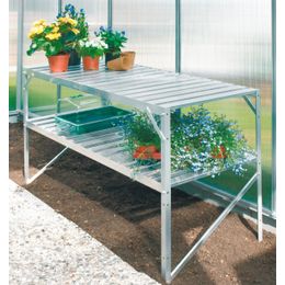 Pflanztisch Vitavia, B:121cm H:76cm T:54cm, silber, Outdoor, Tische, BxTxH: 121x54x76 cm