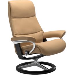 stressless "View" Set, Relaxsessel mit Hocker, mit Signature Base, Gr&ouml;&szlig;e M,Gestell Schwarz