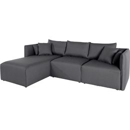 Ecksofa OTTO HOME, B:262cm H:74cm T:172cm, grau, Samtoptik (100% Polyester);Struktur (100% Polypropylene);Webstoff (100% Polyester);Struktur fein