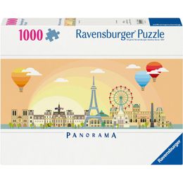 Ravensburger Kinder Puzzle "Panorama, Ein Tag in Paris", bunt, B:98cm H:38cm, Puzzles, Made in Germany