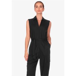 Damen Overall "CHLOE", schwarz, Gr. S, Le Temps Des Cerises, 100% Baumwolle, Overalls, mit klassischem Kentkragen