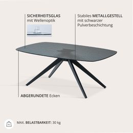 Couchtisch Stolkom, H:44cm, schwarz, Wohnzimmer, Tische, "Elias Glastisch schwarz, Wohnzimmertisch BxHxT 110x44x70 cm", Sicherheitsglas Bruchsicher,