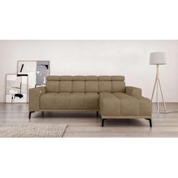 Ecksofa Home Affaire, B:249cm H:111cm T:174cm, braun, 100% Polyester, Wohnzimmer, Sofas, "CAZIE, Designsofa, L-Form, trendige Bubble-Optik", L-Form