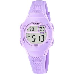Calypso Watches Kinder Chronograph "Junior Collection", lila, Armbanduhren, Quarzuhr, Kinderuhr, Datum, digital, Stoppfunktion, ideal als Geschenk