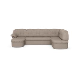 Wohnlandschaft DOMO collection, B:292cm H:82cm T:180cm, beige, 100% Polyester, Sofas, "Pegnitz, zeitlos und modern, mit attraktiver Rückensteppung,