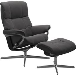 stressless "Mayfair" Set, Relaxsessel mit Hocker, mit Hocker, mit Cross Base, Gr&ouml;&szlig;e S, M & L, Holzakzent Schwarz
