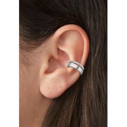 Firetti Damen Ohrklemme "Schmuck Geschenk Silber 925 Ear Cuff in zweireihiger Optik", Silber 925 (Sterlingsilber), silber, Silber 925