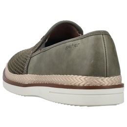 Rieker Herren Slipper, Gr. 45, gr&uuml;n, Lederimitat, Textil, Schuhe, Espadrilles, Sommerschuh, Schlupfschuh mit gepolsterter Innensohle