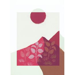 Bild Komar, B:50cm H:70cm, pink, Holz, Papier, Wohnzimmer, Bilder, "Plant a Garden", Wandbild zur Dekoration - ohne Rahmen
