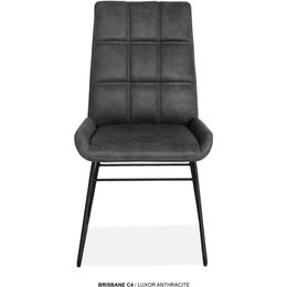 Esszimmerstuhl OMG DESIGN, B:51cm H:93cm T:61,5cmanthrazit, schwarz, anthrazit, Polyester, St&uuml;hle, "Brisbane", Esszimmerstuhl, pflegeleichter Bezug