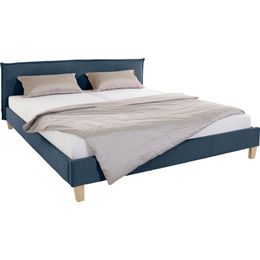 Polsterbett OTTO products, B:205cm H:82cm L:212cm, blau, Bezug Struktur fein (100% recyceltes Polyester), Betten, "Heddi", in 5 Breiten: von