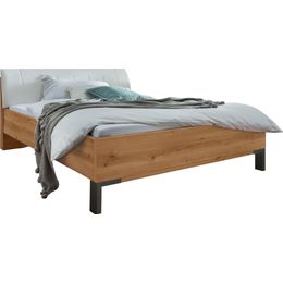 Futonbett Wiemann, B:209cm L:218cm, braun, Betten, "Monaco, Bettgestell, Bettrahmen, komfortables Polsterkopfteil", Polsterkopfteil aus Kunstleder,