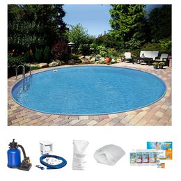 Rundpool Clear Pool, H:120cm &Oslash;:300cm, wei&szlig;, Schwimmbecken, "PREMIUM IBIZA", inkl. umfangreichem Zubeh&ouml;r in verschiedeneren Gr&ouml;&szlig;en