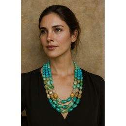 Damen Kette mit Anh&auml;nger "Marble", blau, Basic, Collezione Alessandro, PTFE-Kunststoff, Halsketten, Exclusive Statemenkette