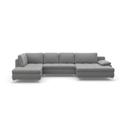 Sit & More Wohnlandschaft SIT & MORE, B:346cm T:201cm, grau, Sofas, "Latigo U-Form", mit Mega-Recamiere, wahlweise mit Bettfunktion und Bettkasten