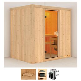 Karibu Sauna "Finja", Saunaofen, integrierte Steuerung, 3,6 kW, beige, Saunen, Ofen 3,6 kW intgr. Strg