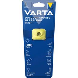 Varta Kopflampe "Outdoor Sports Ultralight H30R", L:4,02cm, grün, Mobilleuchten, aufladbare Stirnleuchte mit Tastensperre und Speicherfunktion