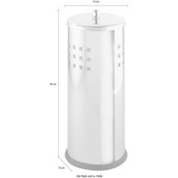 Toiletten-Ersatzrollenhalter Wenko, B:13cm H:34cm L:13cm, silber, Edelstahl, Toilettenpapierhalter, "Ancona", Edelstahl, rostfrei