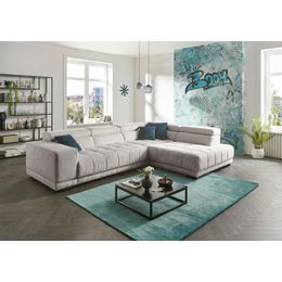 Ecksofa DIE PLANBAR, B:323cm H:73cm T:222cm, grau, 100% Polyester, Wohnzimmer, Sofas, "MP-IN15053 L-Form breiter Schenkel", wahlweise mit