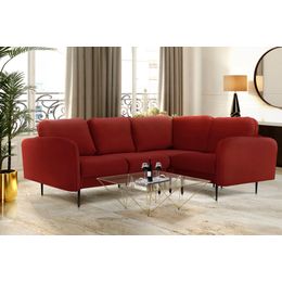 Ecksofa Home Affaire, B:228cm H:81cm T:166cm, rot, Korpus/Basismaterial: 100% Polyester. Sitzfläche: 100% Polyester, Wohnzimmer, Sofas, "Skidi