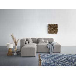 Ecksofa Home Affaire, B:233cm H:76,5cm T:93cm, grau, 100% Polyester, Wohnzimmer, Sofas, "Sundstrup L-Form", Modulserie, individuelle Zusammenstellung