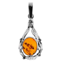 OSTSEE-SCHMUCK Damen Kettenanh&auml;nger "OSTSEE-SCHMUCK Anh&auml;nger Fischland 34x14 mm", 34 x 14mm, Silber 925 (Sterlingsilber), 3,5 g, wei&szlig;, Silber 925