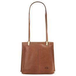 Pike PIKÉ Damen Cityrucksack, braun, Leder, Rindsleder, beschichtet, leicht glänzend, Rucksäcke, echt Leder, Made in Italy