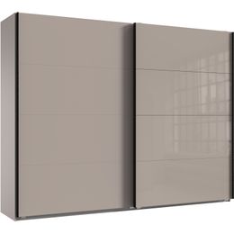 Kleiderschrank wimex, B:270cm H:208cm T:65cm, grau, Spanplatte, Kinderzimmer, Schränke, "Tilburg, Metallgriffe, Made in Germany", mit Schwebetüren,