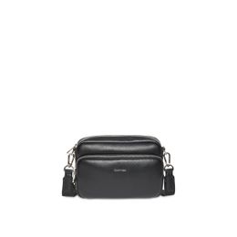 Calvin Klein Damen Kameratasche "RAISED CAMERA BAG", schwarz, Lederimitat, unifarben, Taschen, Herren Umhängetasche, Bodybag, Schultertasche mit