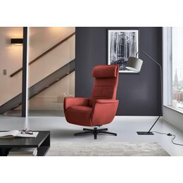 Sessel Hukla, B:78cm H:88cm T:82cm, rot, Wohnzimmer, Sessel, "HU-LC17037", Verstellbare Beinauflage und Rückenlehne, hochklappbare Rückenpolster