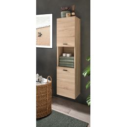 Hochschrank Welltime, B:30cm H:125cm T:29cm, braun, FSC-zertifizierter Holzwerkstoff, Badezimmer, Schr&auml;nke, "Tampa, H&ouml;he 125cm, h&auml;ngend oder stehend